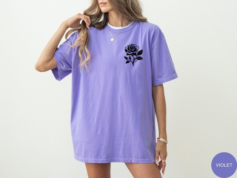 Retro Rose Shirt Minimal Rose Tee Rose Flower Shirt, Rose Tshirt, Gift ...