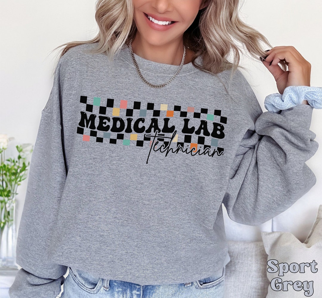 Medical Lab Technician Sweatshirt Checkered Medical Lab Tech Crewneck ...