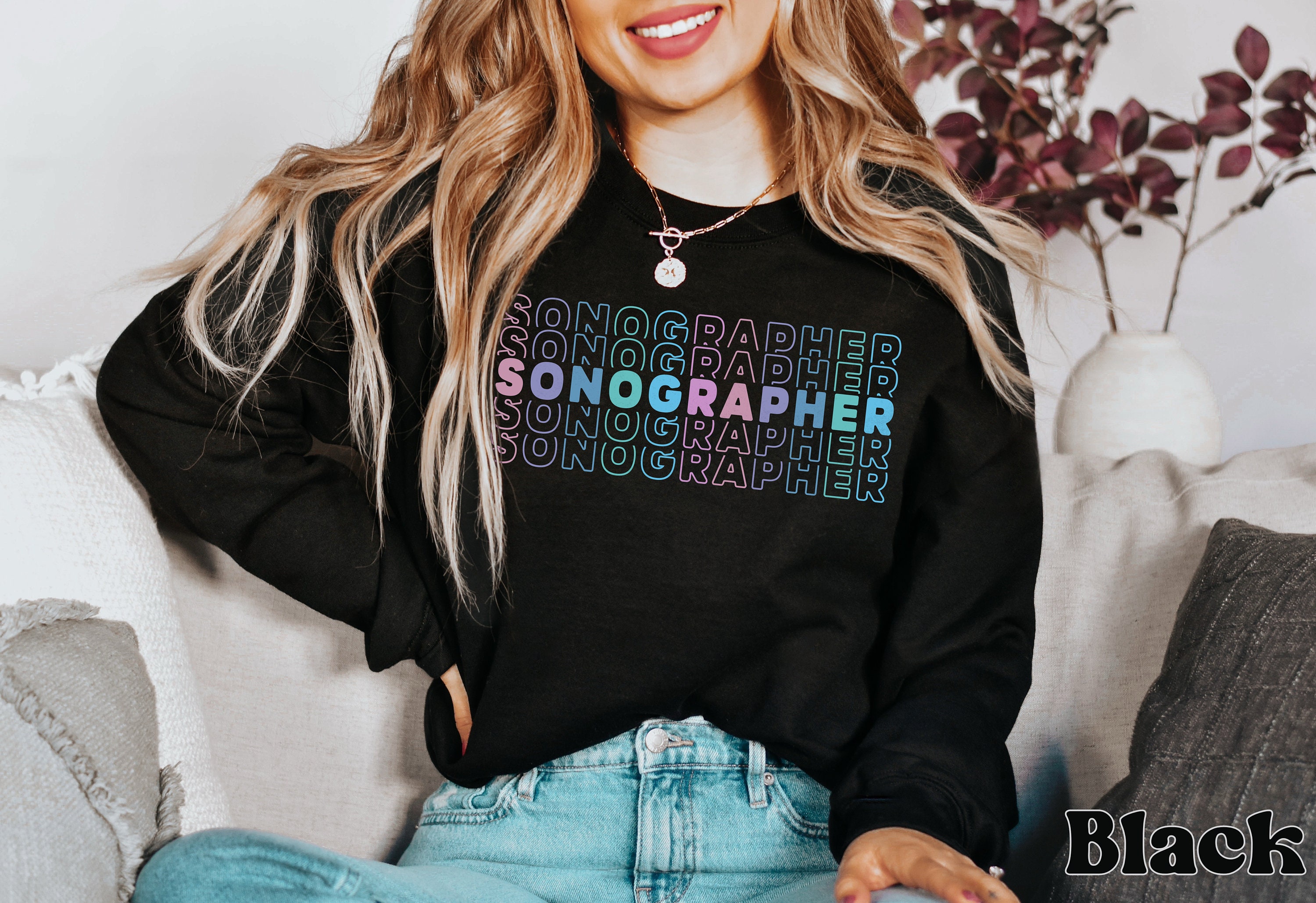 Sonographer Sweatshirt Sonography Crewneck Ultrasound Technologist ...