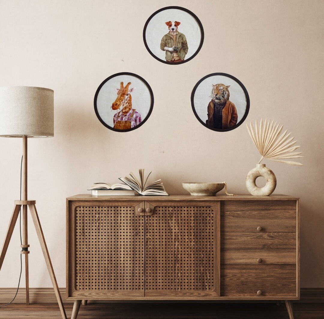 Set of 3 Boho Animal Nursery Wall Art , Boho Animal Wall Decor, Boho ...