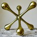 Vintage Brass Jacks Jax Sculpture | MCM Modern Art Object - Etsy