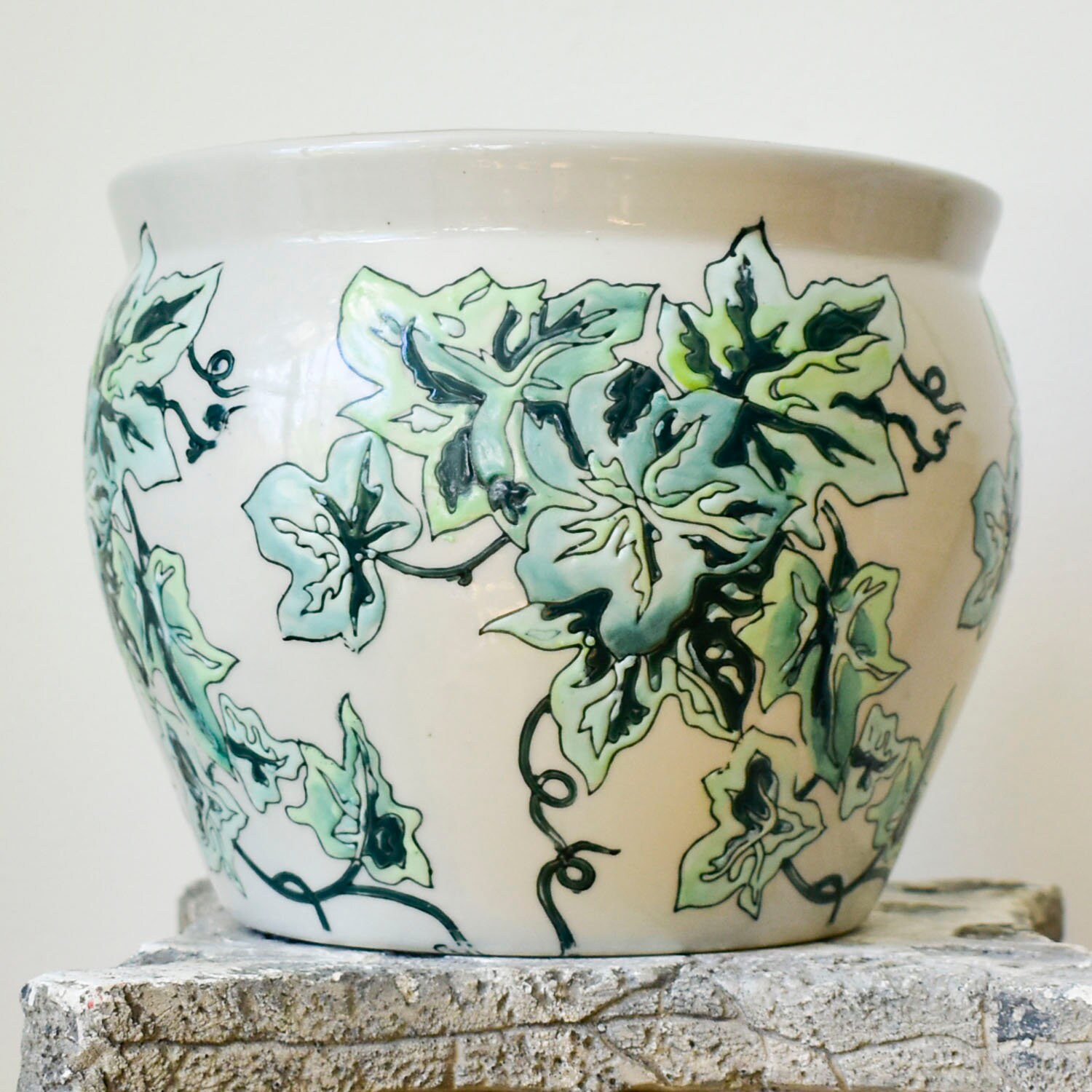 Vintage Handpainted Chinoiserie Botanical Porcelain Planter - Etsy