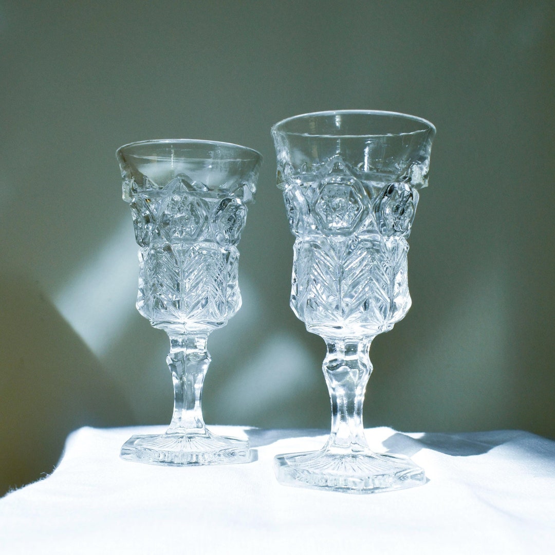 Set of 2 Lead Crystal Apertif Goblets, Vintage Crystal Glass Goblets ...
