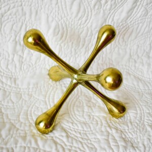 Vintage Brass Jacks Jax Sculpture | MCM Modern Art Object - Etsy