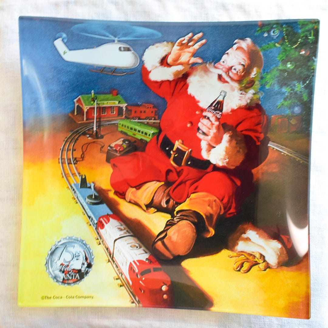Vintage Coca-cola Dish, Christmas Dish, Collectible Santa Coke Plate - Etsy