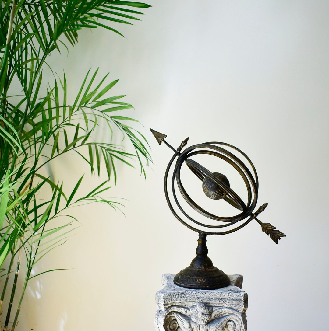 Vintage Metal Armillary Sphere Garden Globe Arrow Sculpture - Etsy