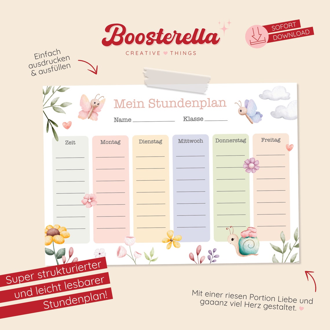 Timetable for Children | Girls, Elementary School, PDF Template ...