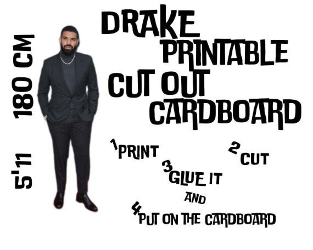 Drake Printable Life Size Cut Out Cardboard Dıgıtal - Etsy Australia
