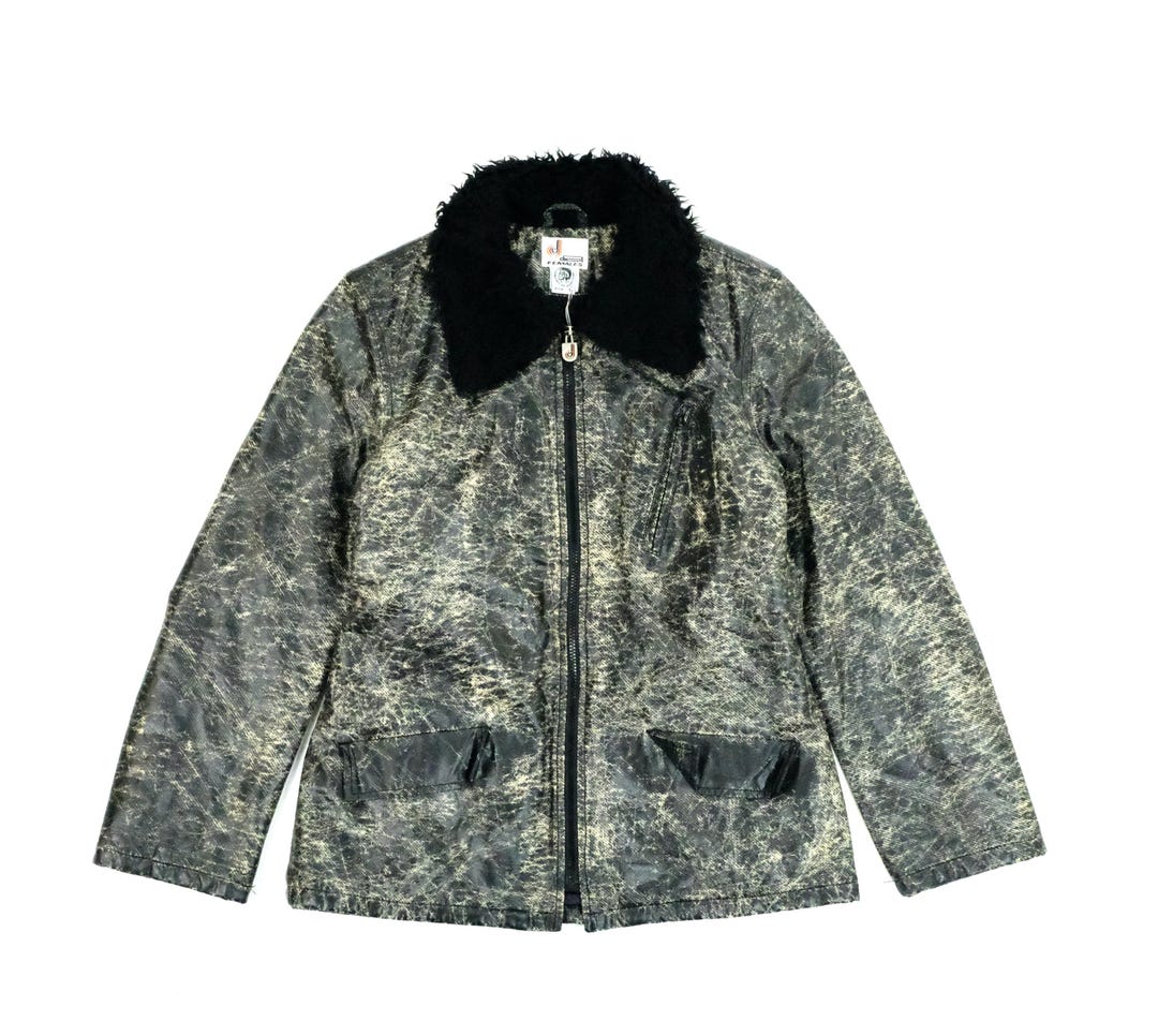 Diesel Jacket 90s Faux Shearling Trim. Distress Look. - Etsy