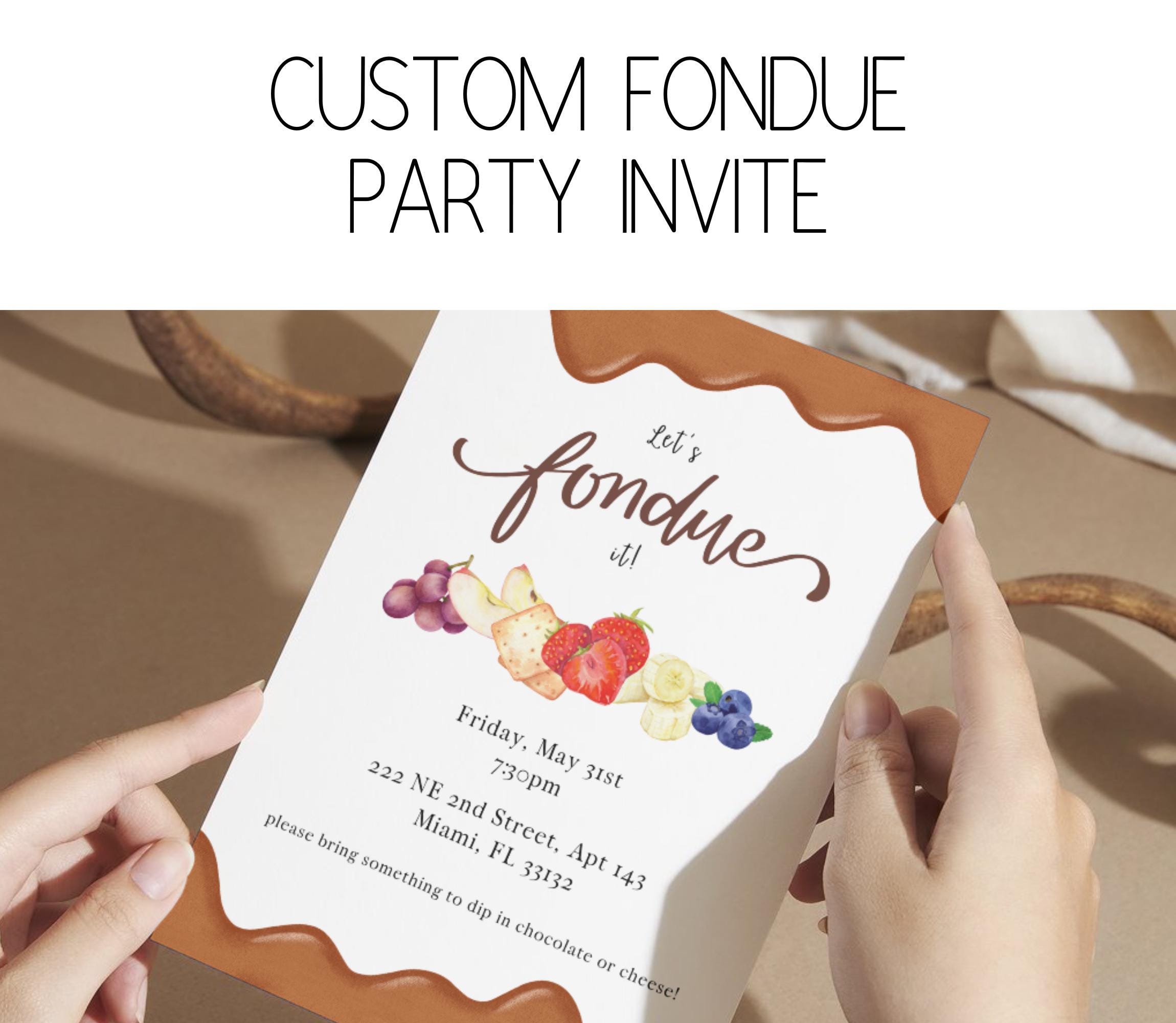 Fondue Party Invitation | Editable Canva Template (digital Invite) - Etsy