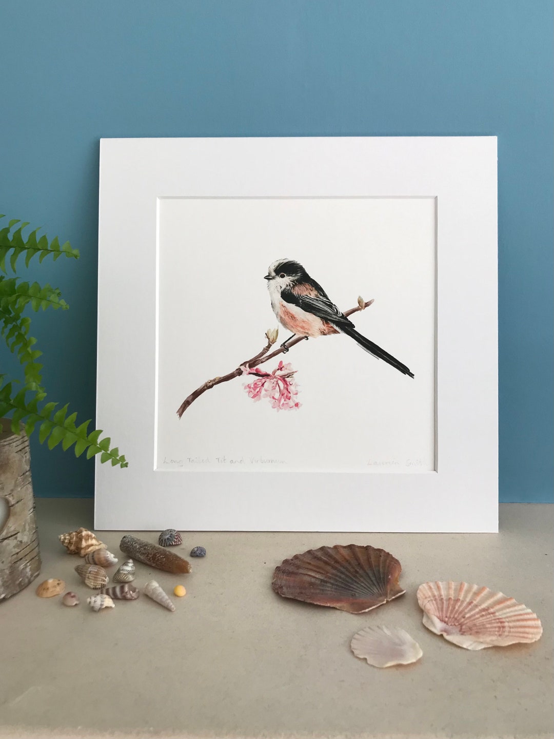 Long Tailed Tit and Viburnum Bird Art Watercolour Print - Etsy