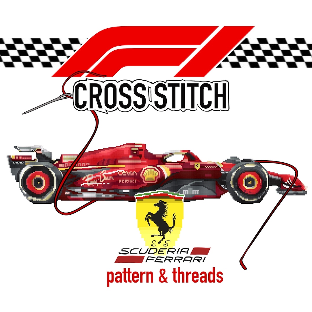 F1 Ferrari 2024 Cross Stitch Pattern - Etsy