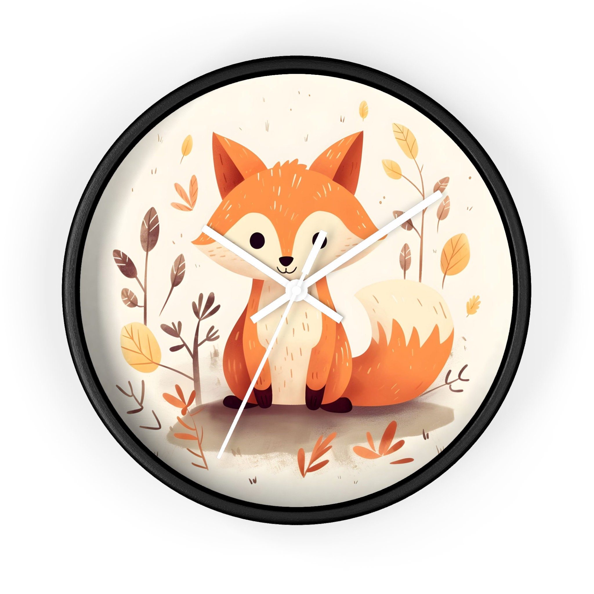 Adorable Wall Clock With Woodland Fox Theme Perfect for Nursery Decor ...