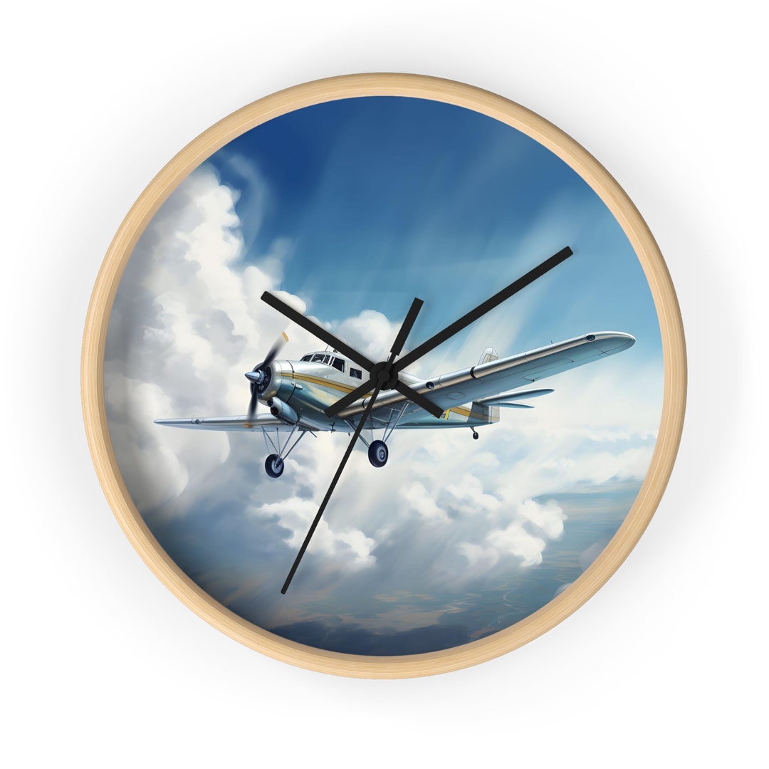 Vintage Airplane Wall Clock for a Timeless Flight Inspiration, Elegant ...