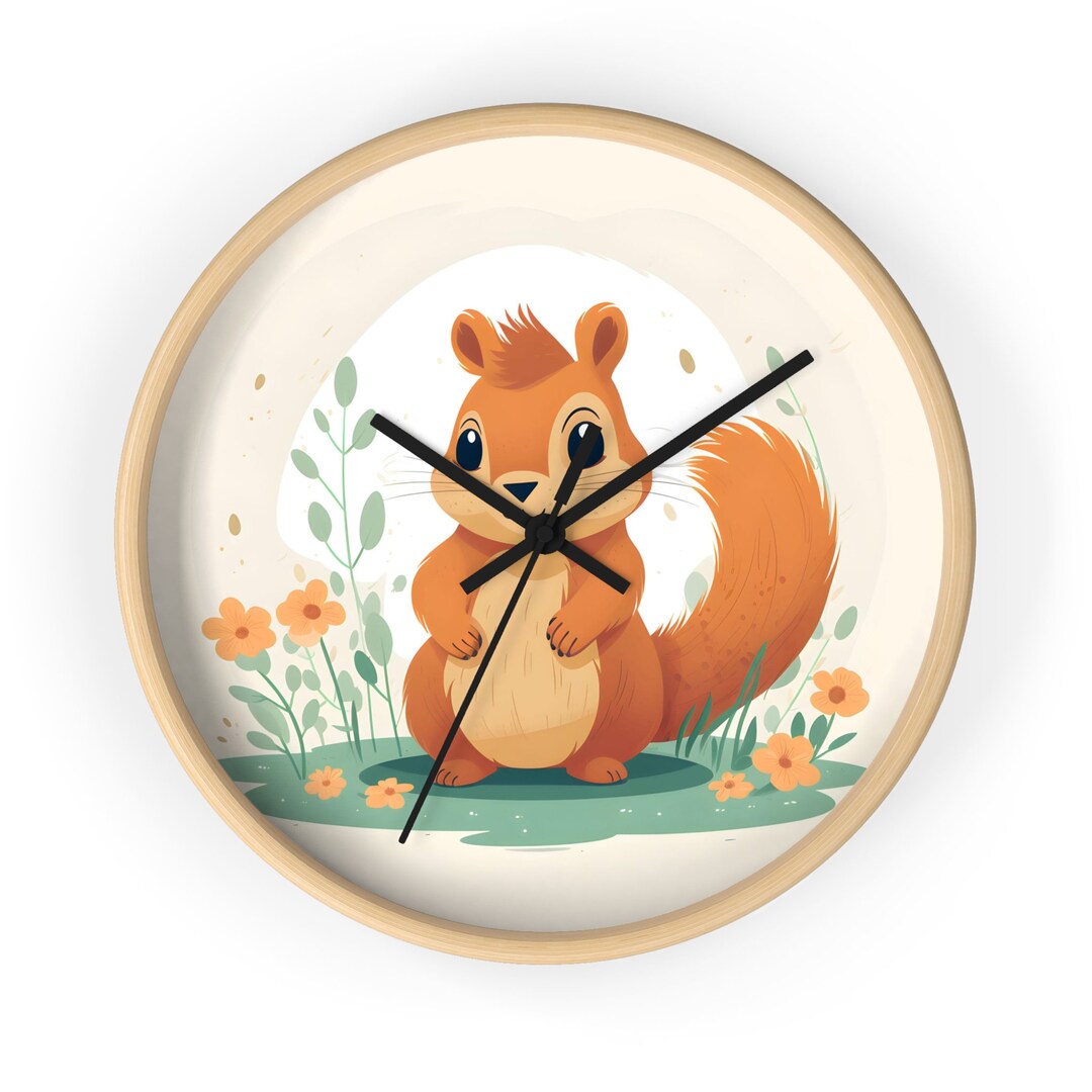 Kid-friendly and Fun Squirrel Wall Clock Perfect for Nursery Room Decor ...