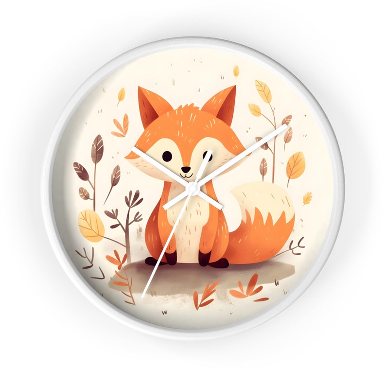 Adorable Wall Clock With Woodland Fox Theme Perfect for Nursery Decor ...