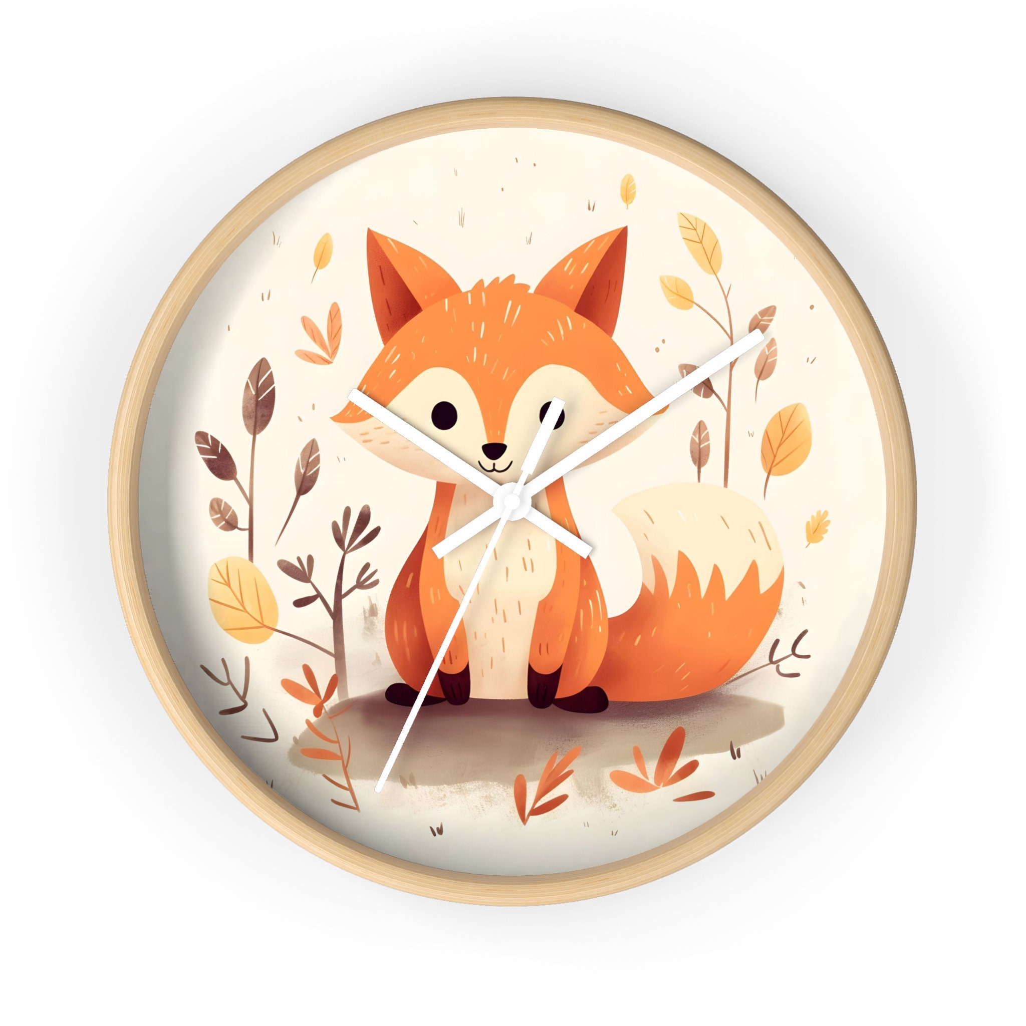 Adorable Wall Clock With Woodland Fox Theme Perfect for Nursery Decor ...