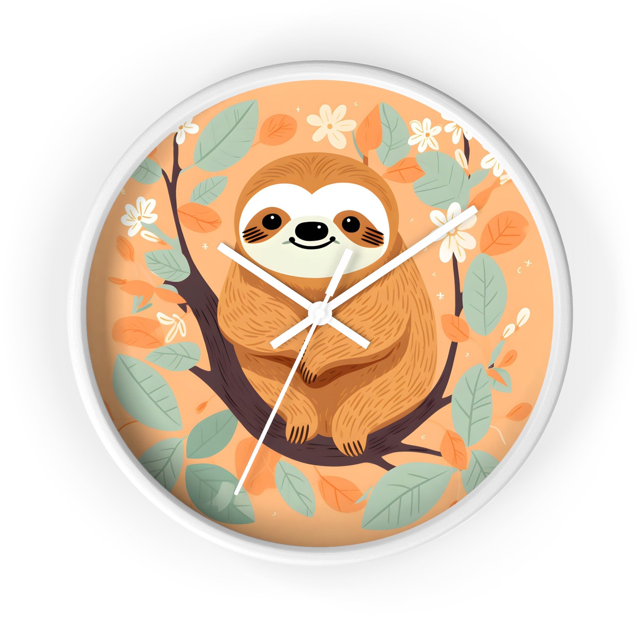 Cute Sloth-themed Wooden Wall Clock, Perfect Decor for a Nursery Room ...
