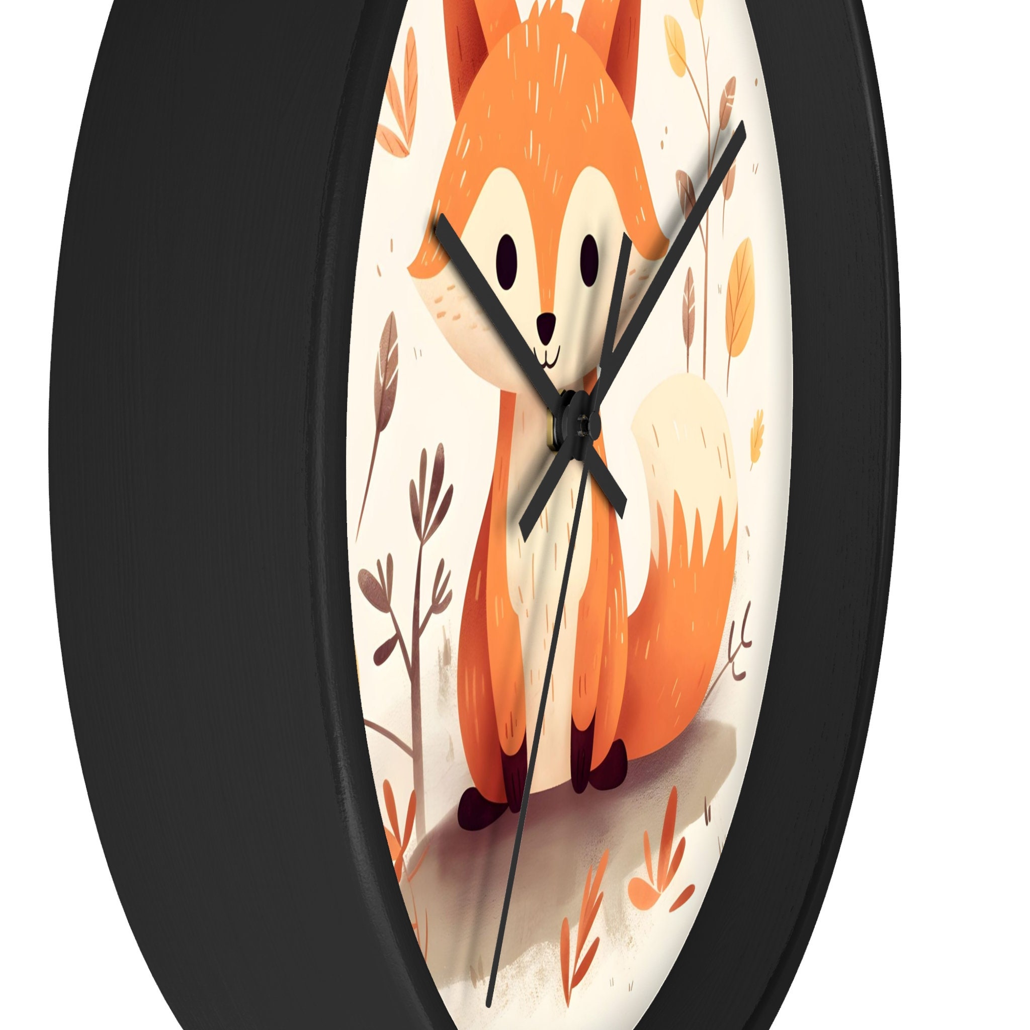 Adorable Wall Clock With Woodland Fox Theme Perfect for Nursery Decor ...