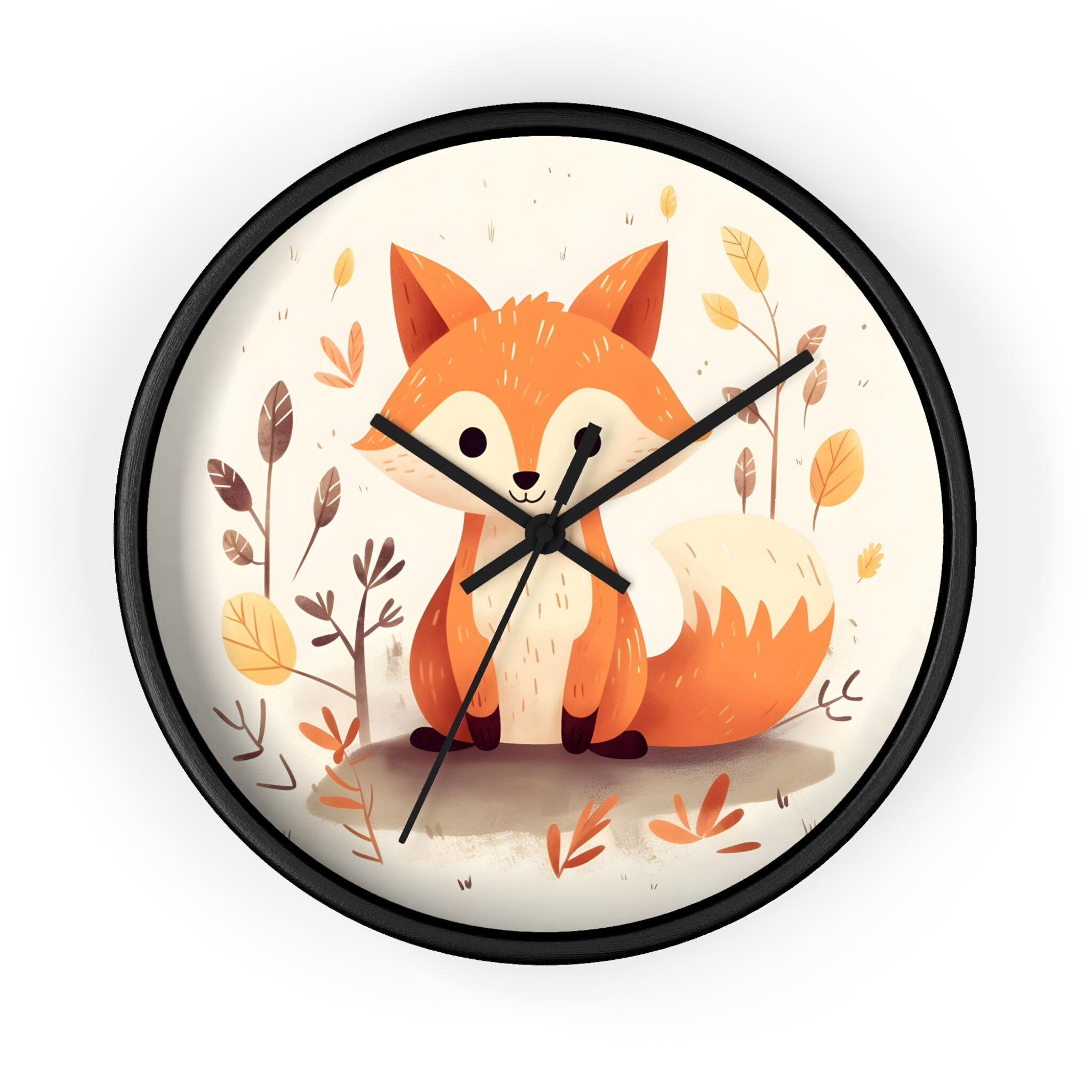 Adorable Wall Clock With Woodland Fox Theme Perfect for Nursery Decor ...