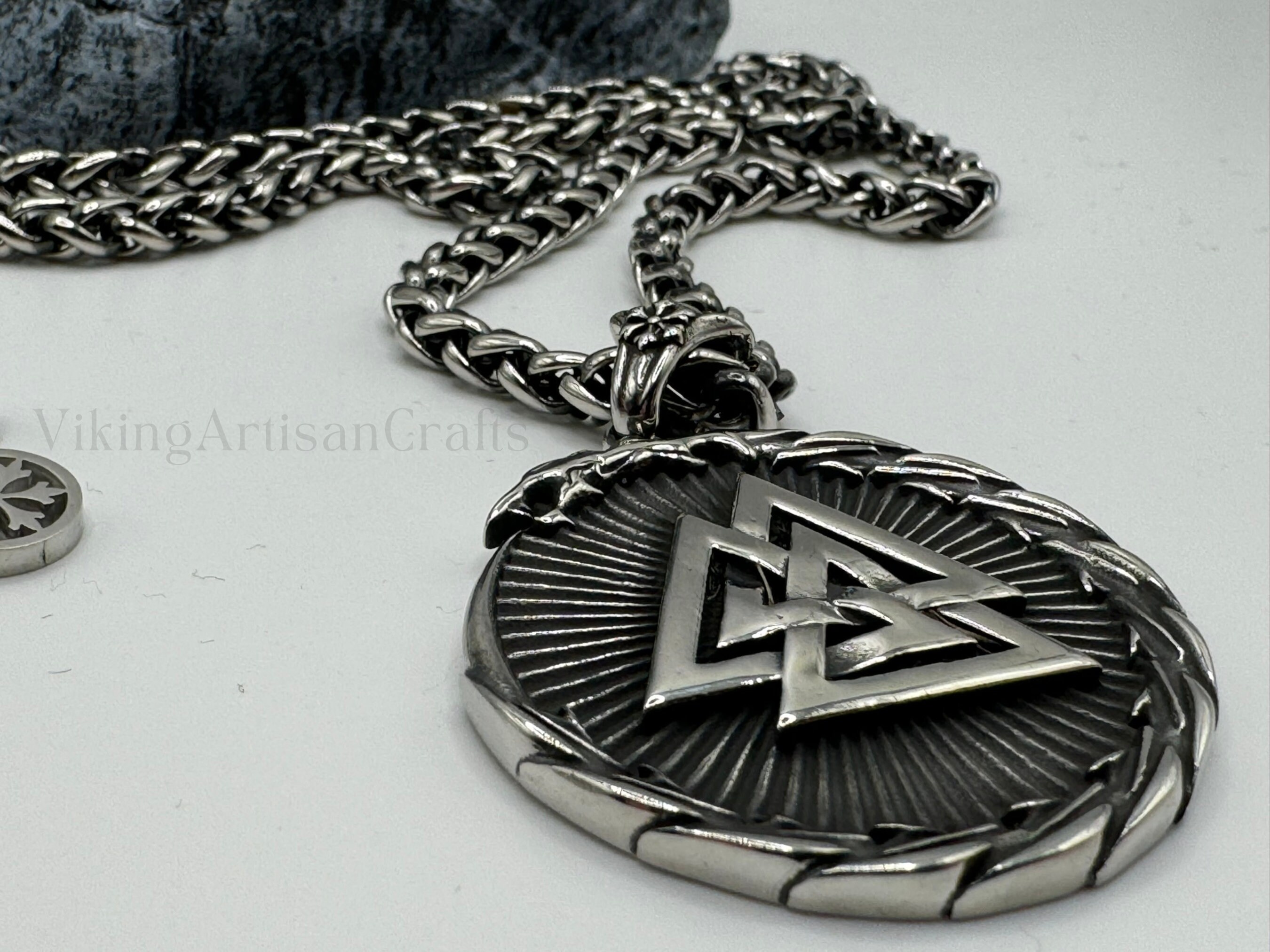 Viking Valknut Necklace, Vegvisir Pendant, Ouroboros Midgard Serpent ...