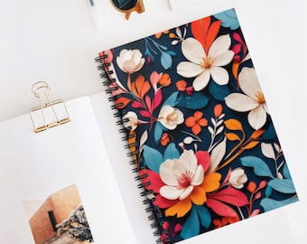 Light Spring Flowers Floral Spiral Notebook Ruled Line - Etsy