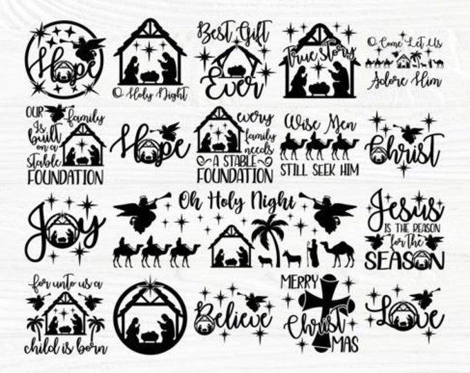 Nativity SVG Bundle 18 Different Designs Nativity SVG Nativity Scene ...
