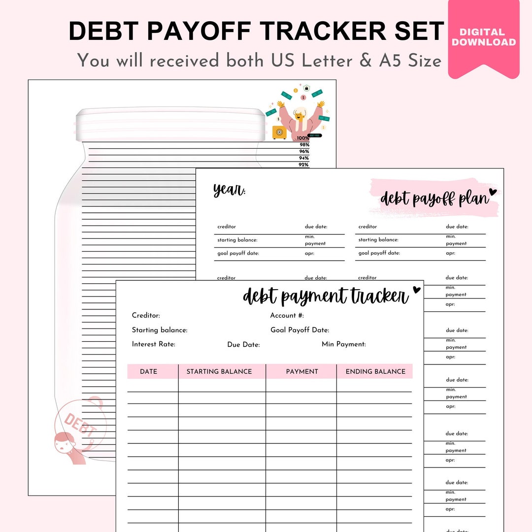 3 Pages Debt Payoff Plan Debt Payoff Breakdown Debt Jar - Etsy
