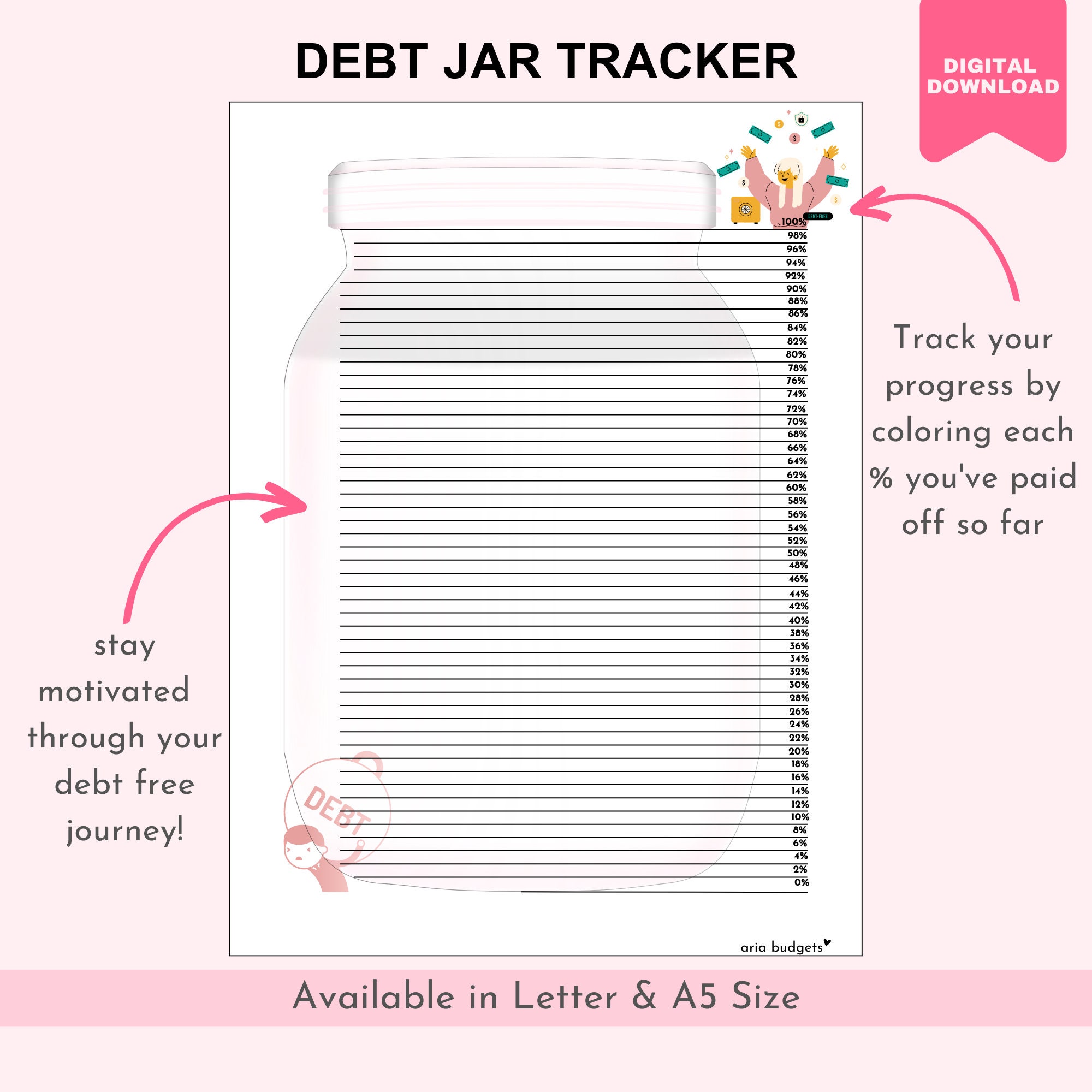 3 Pages Debt Payoff Plan Debt Payoff Breakdown Debt Jar - Etsy