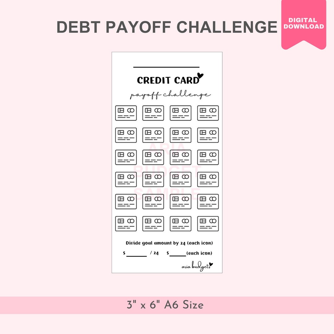 Debt Payoff Challenge for A6 Cash Envelopes Printable Fits in A6 Budget ...