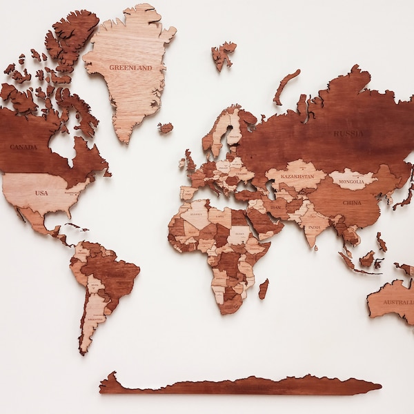 Wooden World Map - Etsy
