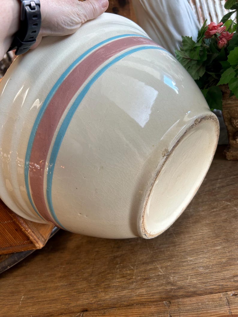 Vintage Ovenware 14 Mixing Bowl. Vintage Yellow Ware. Teal Blue ...