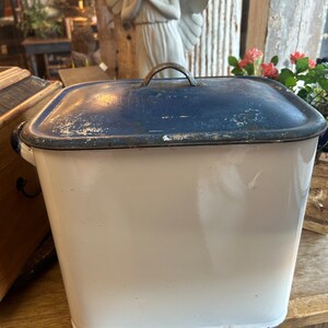 Vintage Bread Box. Vintage Enamel Bread Box. Large Enamel Bread Box ...