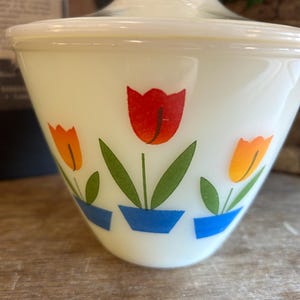 Vintage Fire King Tulip Grease Jar. Fire King Grease Jar. Rare Fire ...