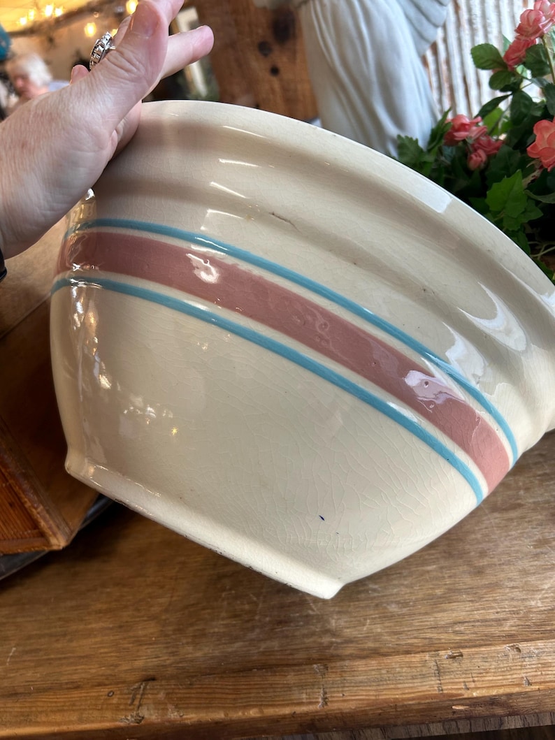 Vintage Ovenware 14 Mixing Bowl. Vintage Yellow Ware. Teal Blue ...