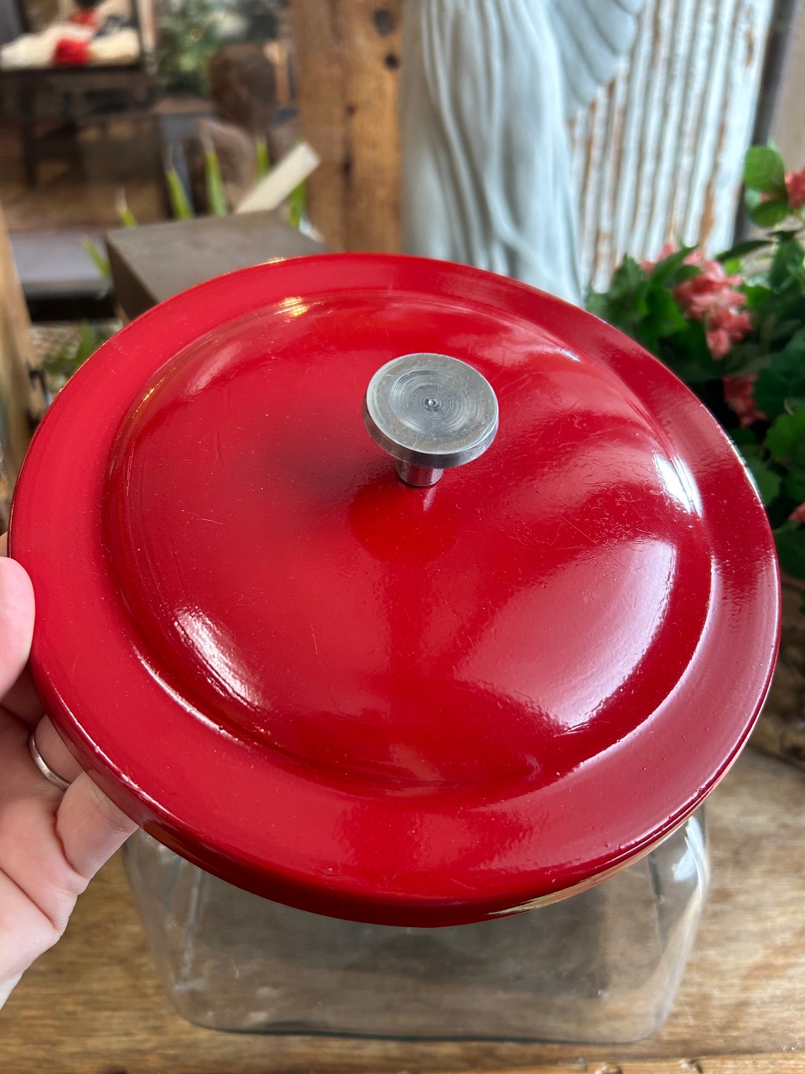 Toms Peanut Counter Jar With Lid Blue Letters Country Store Display ...