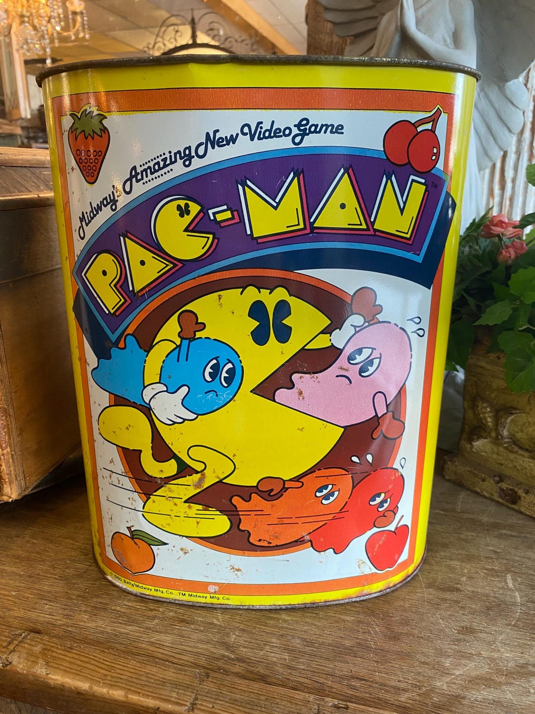 Vintage 1980 Pacman Trash Can Made by Bally/midway Mfg. Co. Pac-man ...