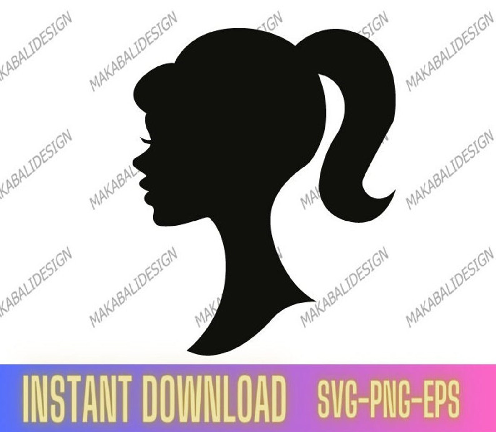 Barbie Head Svg, Doll Svg, Doll Head Svg, Doll Silhouette, Woman ...
