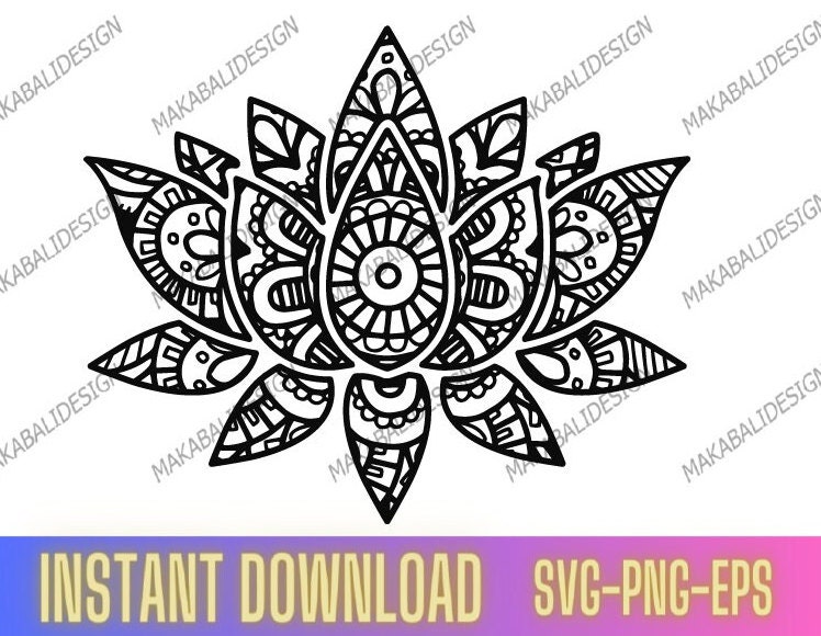 Mandala Lotus Flower SVG, Lotus SVG, Mandala Svg, Meditation Svg ...
