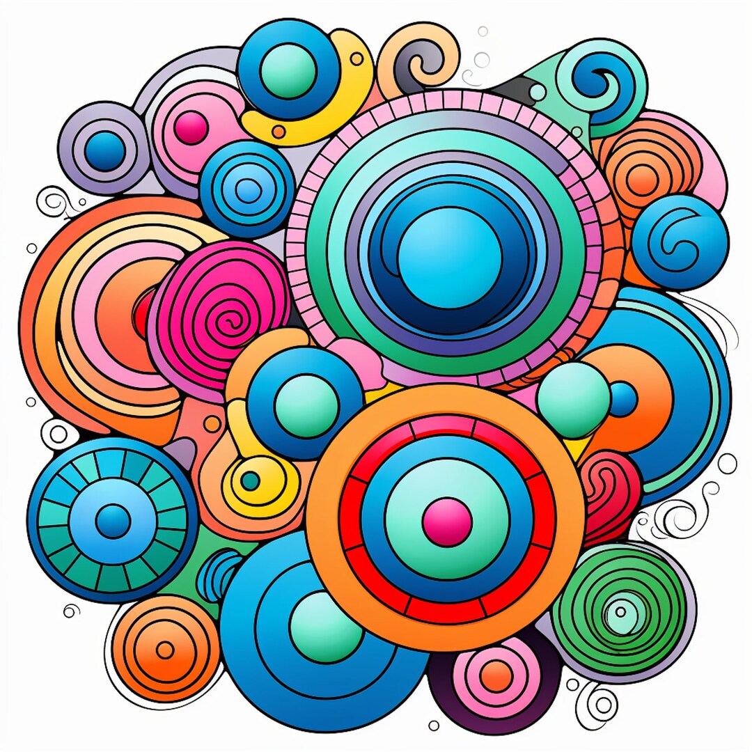 Designdistinct - 5 Hypnotic Coloring Pages - Etsy