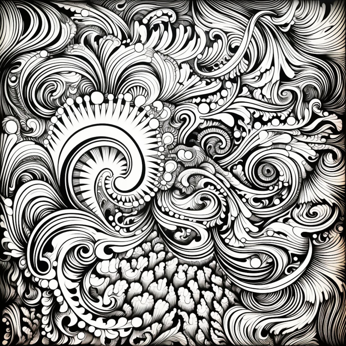 Designdistinct 5 Hypnotic Coloring Pages - Etsy