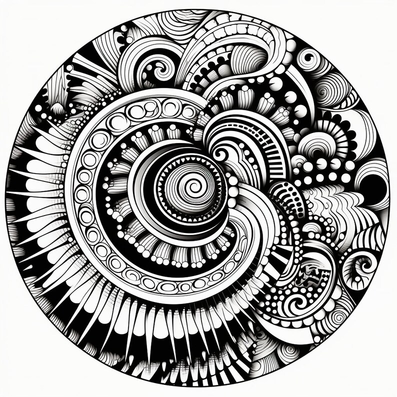Designdistinct 5 Hypnotic Coloring Pages - Etsy