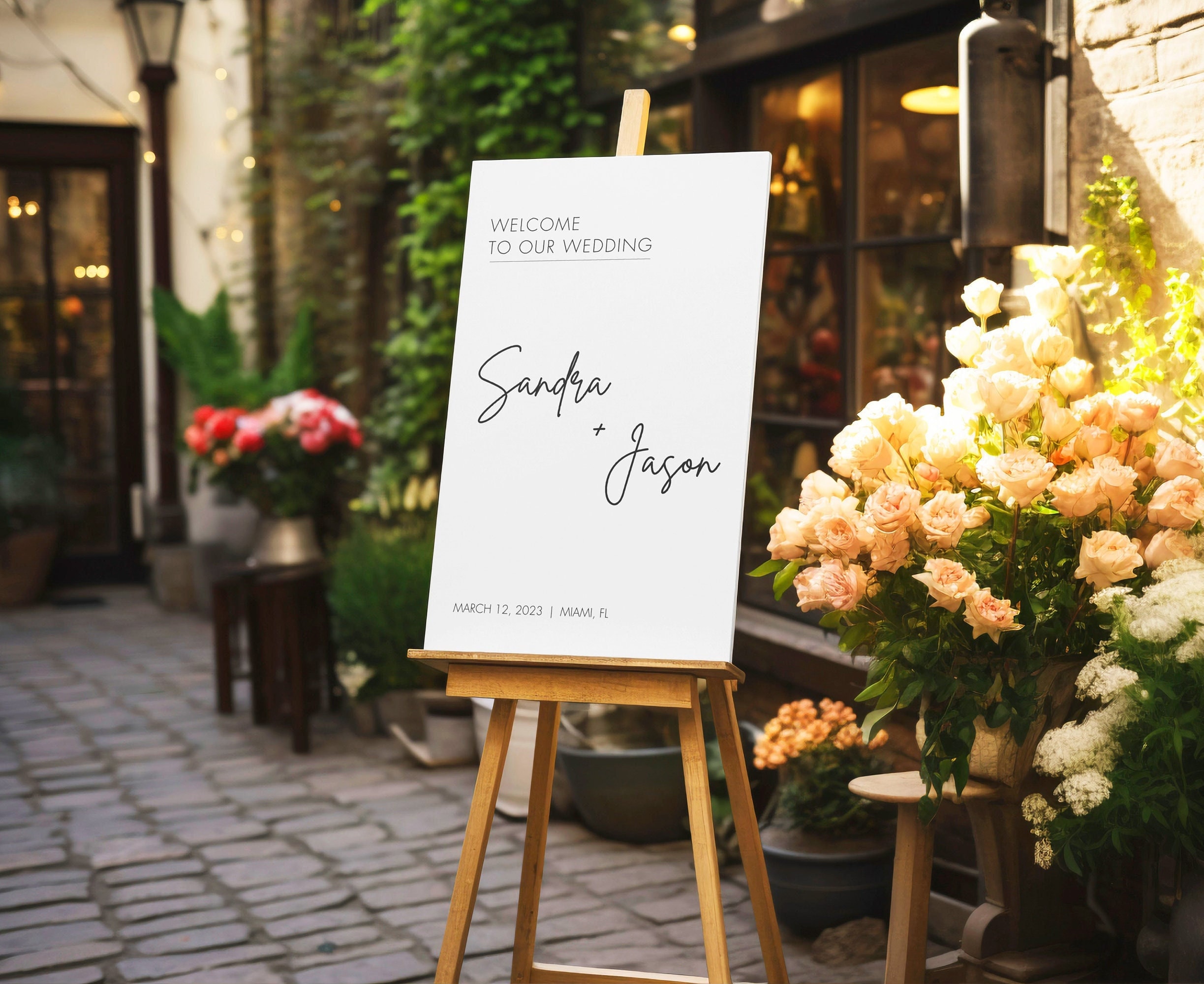 Minimalist Wedding Sign Wedding Welcome Sign DIY Wedding Sign Canva ...