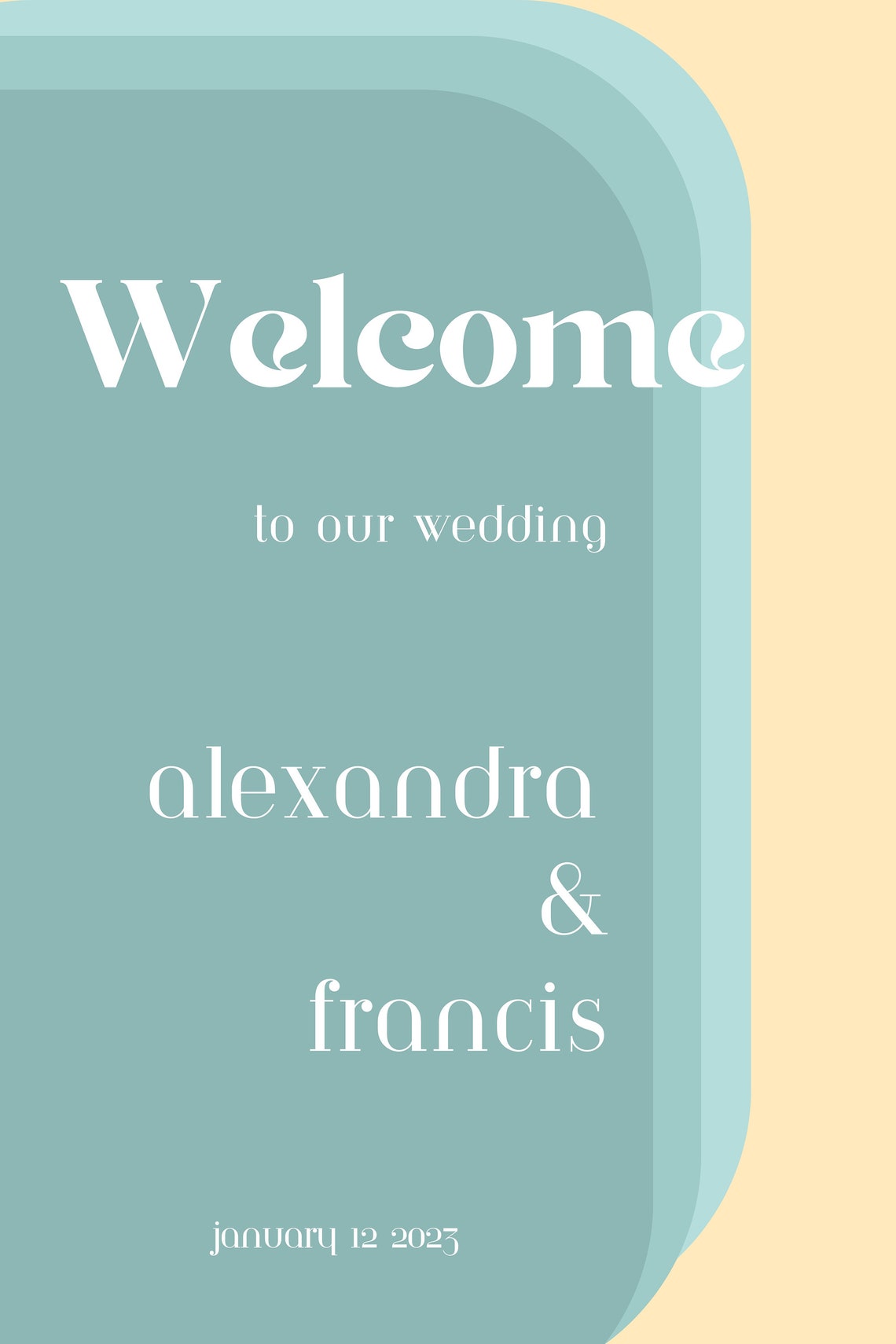 Fun Wedding Sign Template Colorful Welcome Wedding Sign Wedding Sign ...
