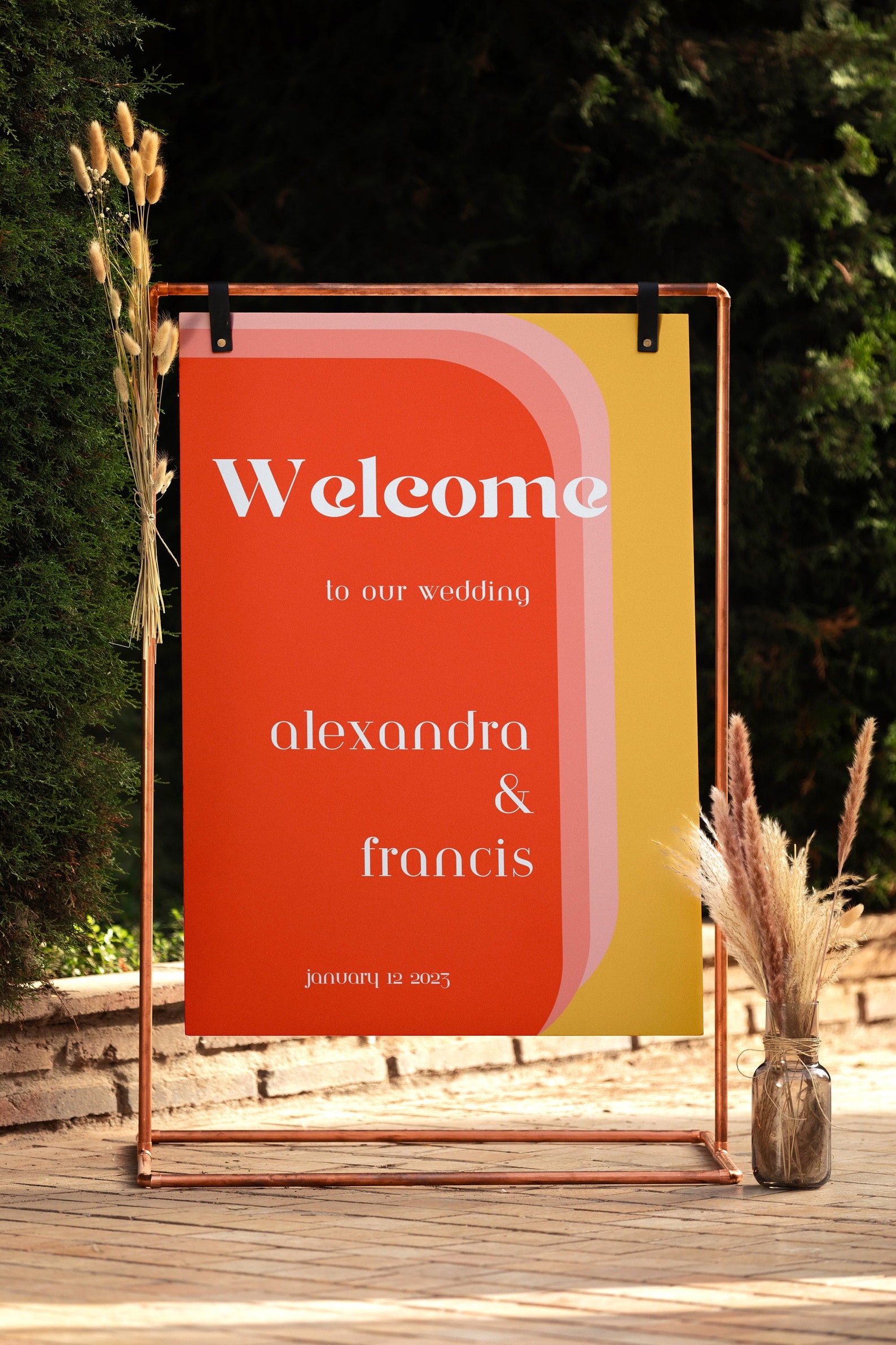 Fun Wedding Sign Template | Colorful Welcome Wedding Sign | Wedding ...