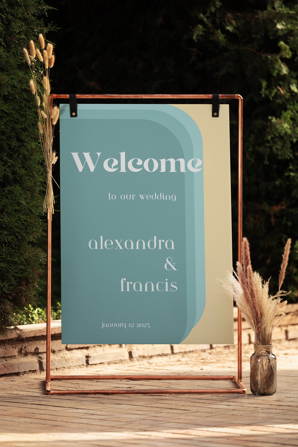 Fun Wedding Sign Template | Colorful Welcome Wedding Sign | Wedding ...