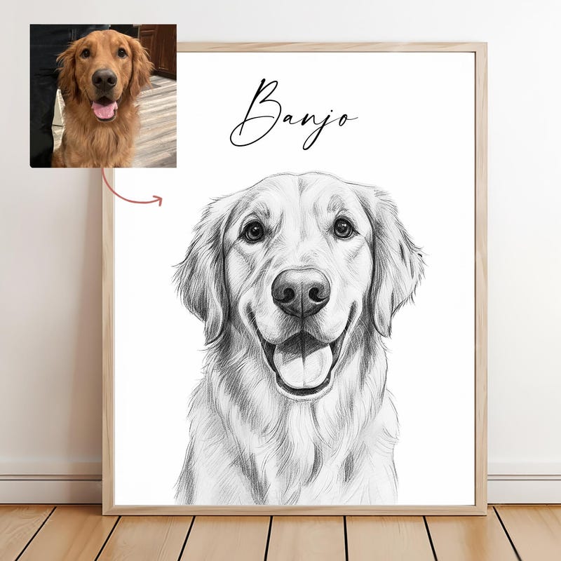 White Dog Ink Drawing - Etsy UK