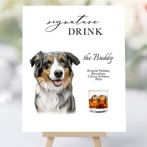 Custom Dog Drink Sign Wedding Sings Drink Menu Name Pet Signature ...