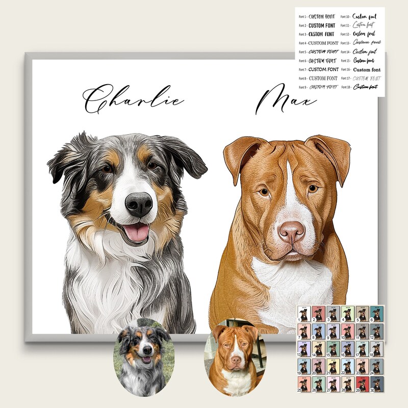 Dog Portrait Custom - Etsy