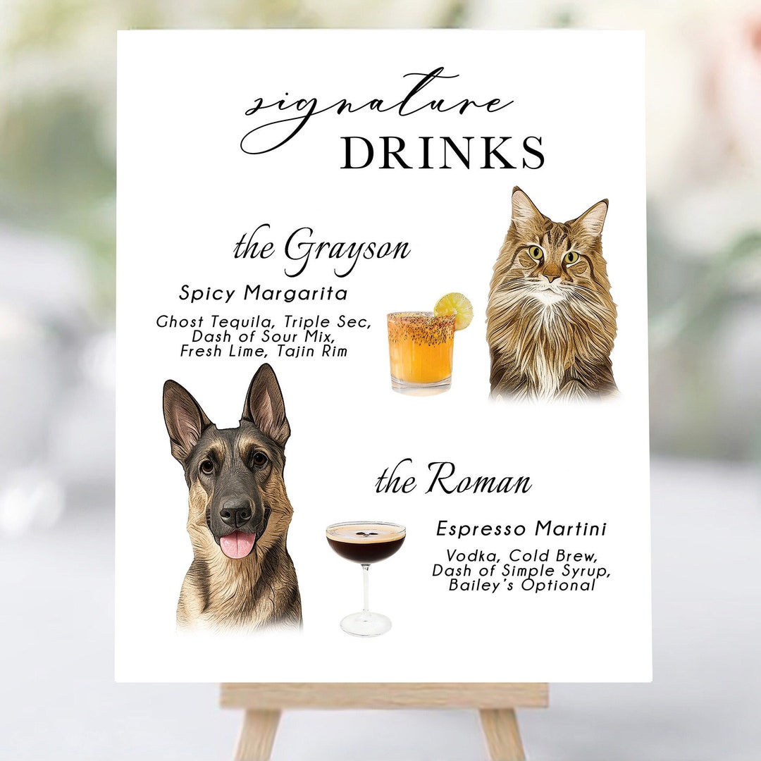 Signature Cocktails for Wedding Drink Menu Wedding Cocktail Names for ...